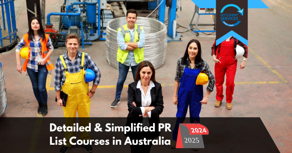 PR List Courses in Australia 2025 | Updated and Simplified